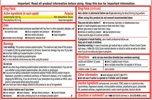 Sudafed PE Pressure + Pain for Adults Maximum Strength Non-Drowsy ...